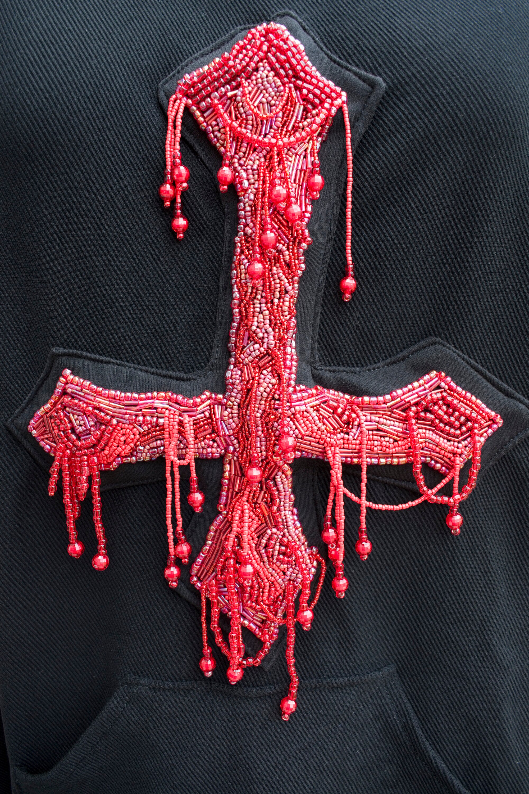 Inverted Cross, ''blood Dripping'', Oversized Hoodie With Pocket From ...