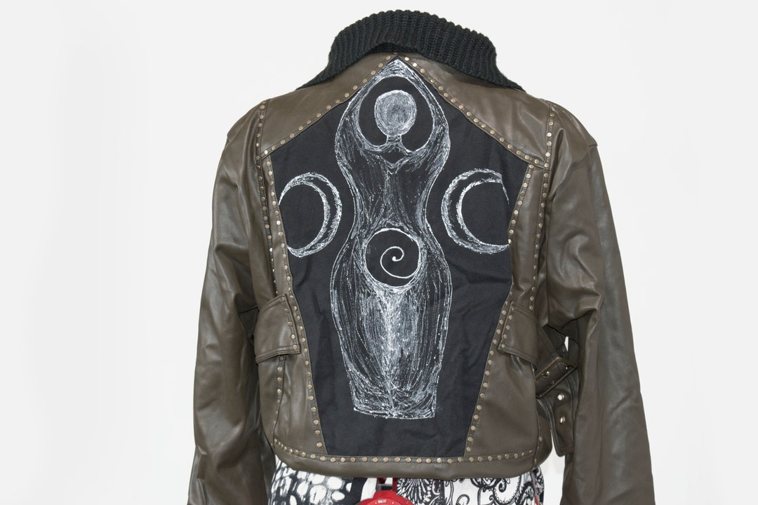 Bomber Style Jacket With Pockets, Metal Accents and Painted Backpiece ...