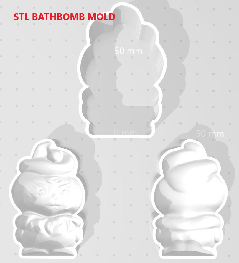 Grinch Mold | 3D Printable | Set of 2 STL MOLD| Bath Bomb Mold ...