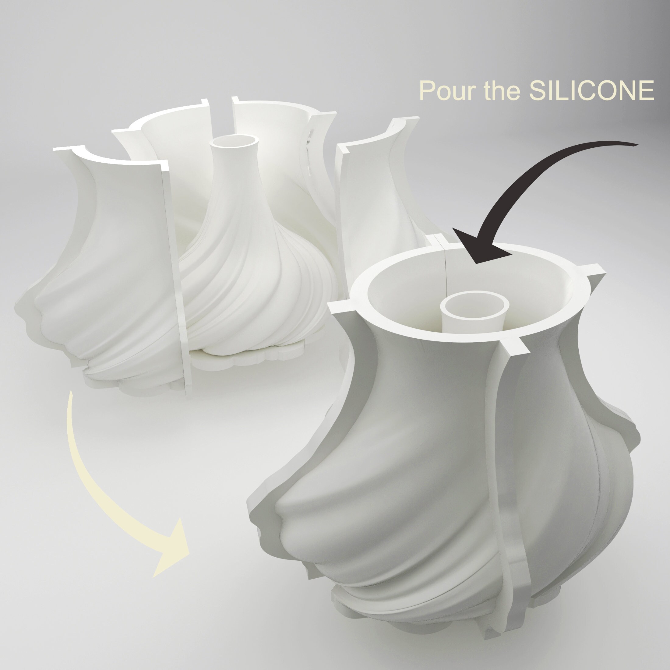 Ice Cream VASE ~ Silicone Mold Housing ~3D Print Model - Etsy UK