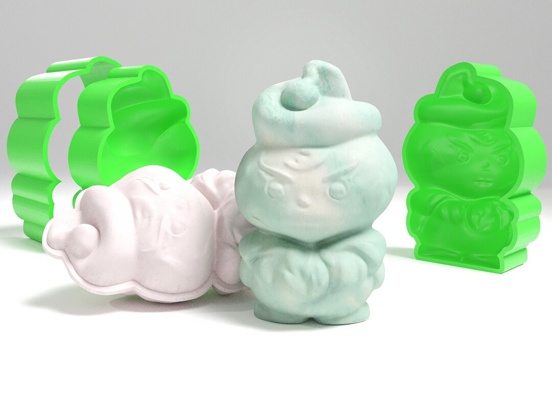 Grinch Mold | 3D Printable | Set of 2 STL MOLD| Bath Bomb Mold ...