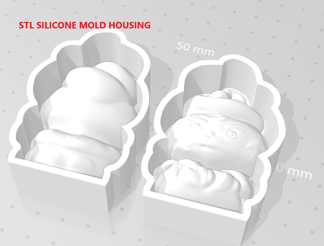 Grinch Mold | 3D Printable | Set of 2 STL MOLD| Bath Bomb Mold ...