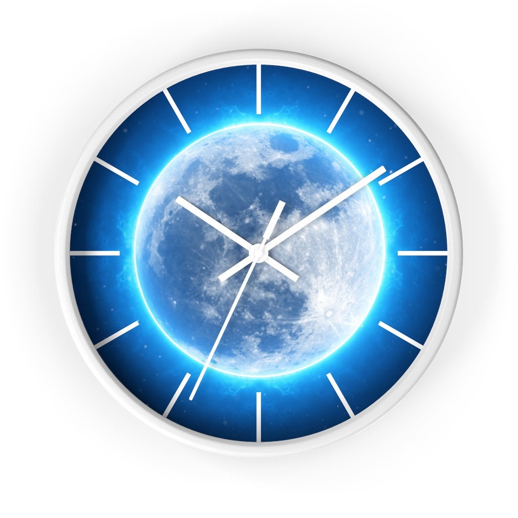 Moon Glow Wall Clock 10-inch Analog Clock Full Moon Blue - Etsy