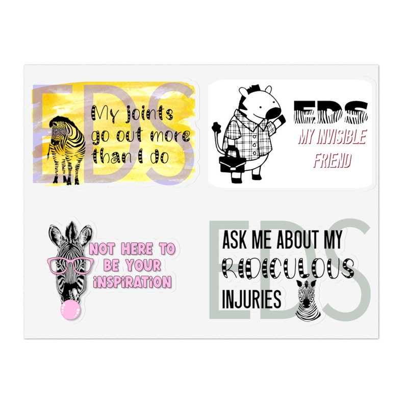 EDS Awareness Sticker Sheets Zebras for Ehlers-danlos Syndrome ...