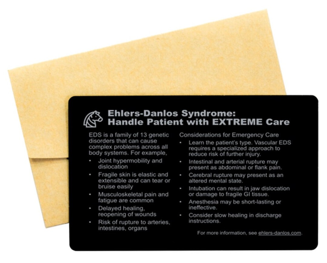 Ehlers-danlos Syndrome eds Wallet Card Laser-engraved Medical Alert ...