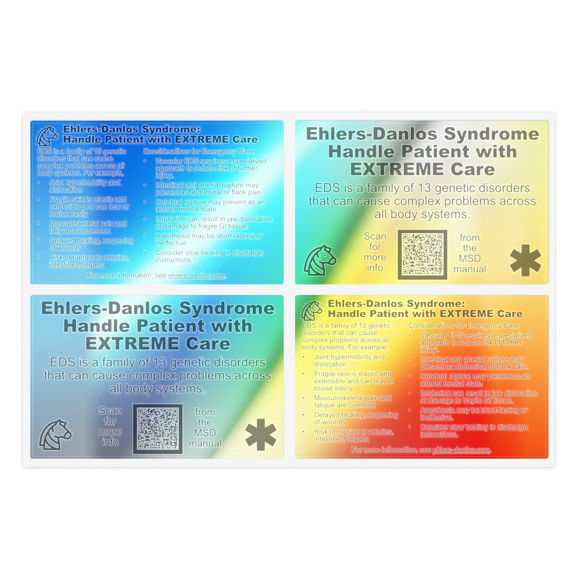 Ehlers-danlos Syndrome Sticker Sheet Medical Alert Stickers - Etsy