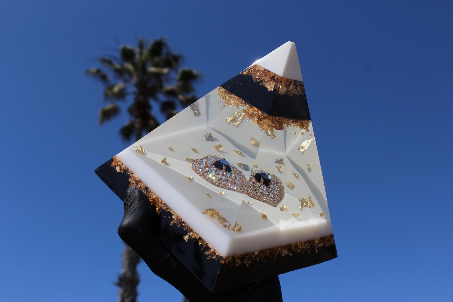 Epoxy Resin Pyramid Home Decor Sculpture: "the Heart I" - Etsy