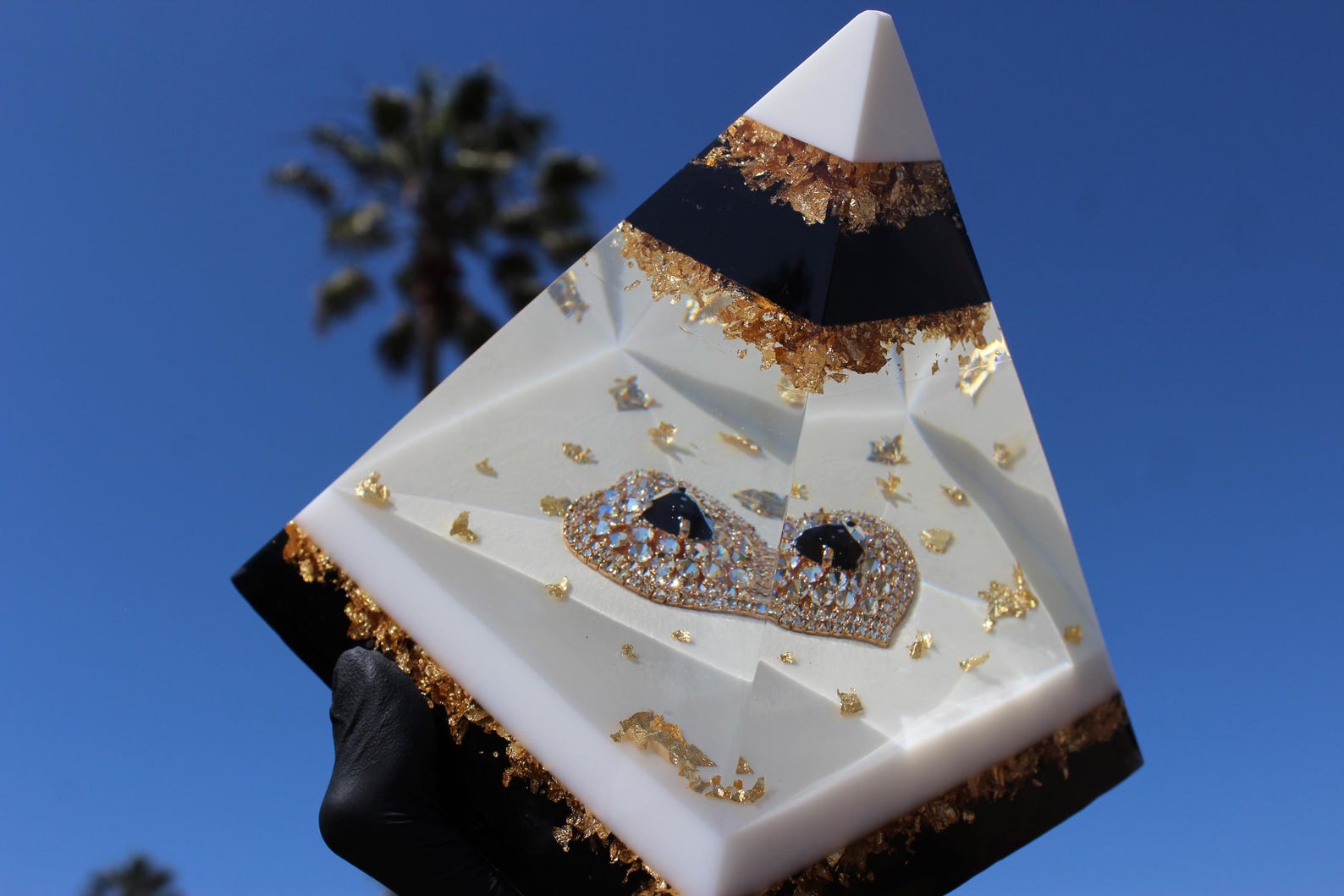 Epoxy Resin Pyramid Home Decor Sculpture: "the Heart I" - Etsy