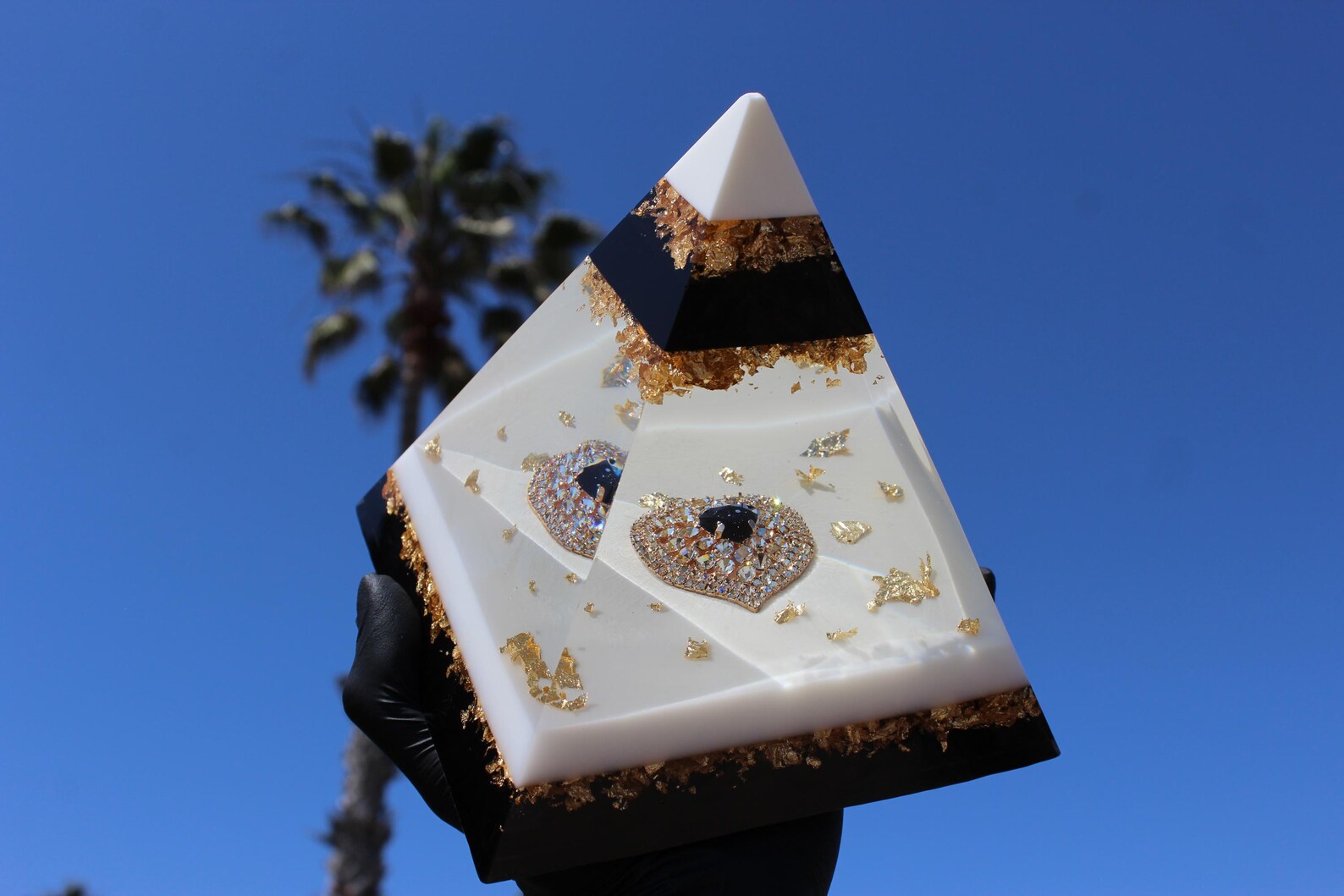 Epoxy Resin Pyramid Home Decor Sculpture: "the Heart I" - Etsy