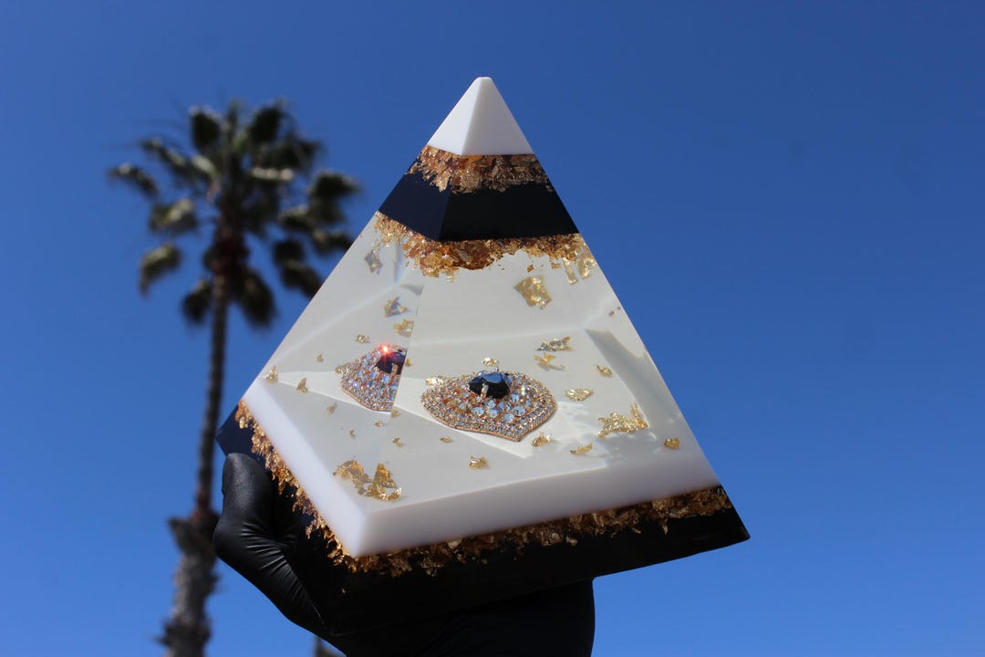 Epoxy Resin Pyramid Home Decor Sculpture: "the Heart I" - Etsy