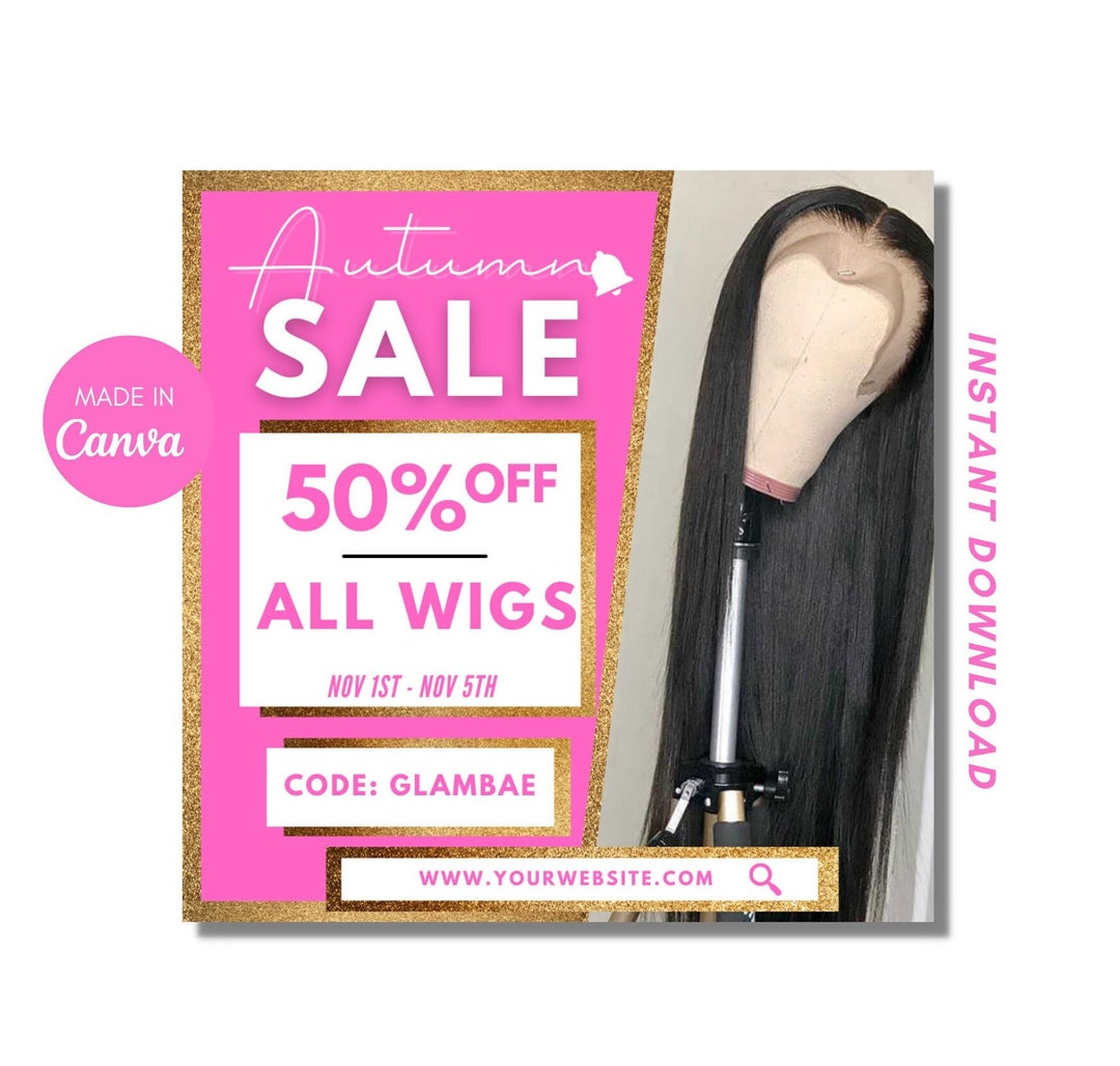 Wig Sale Template, Fall Wig Sale, Hair Sale Template, Sale Flyer ...