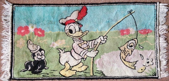 Vintage 1950s Rare Walt Disney Nursery Rug Donald Duck - Etsy Australia