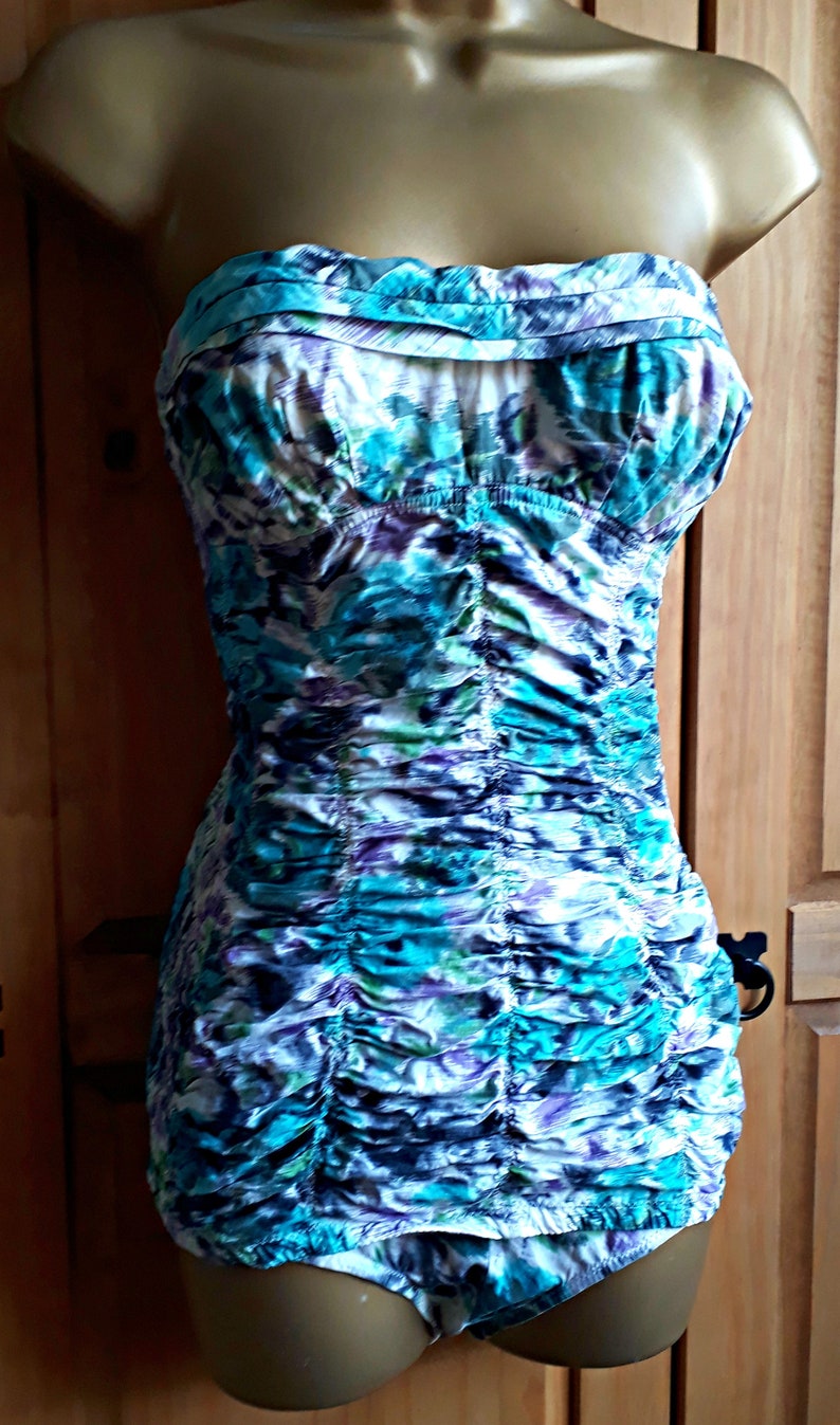 1950s Vintage Gossard Swimming Costume Approx Size 8 Rockabilly Pinup ...