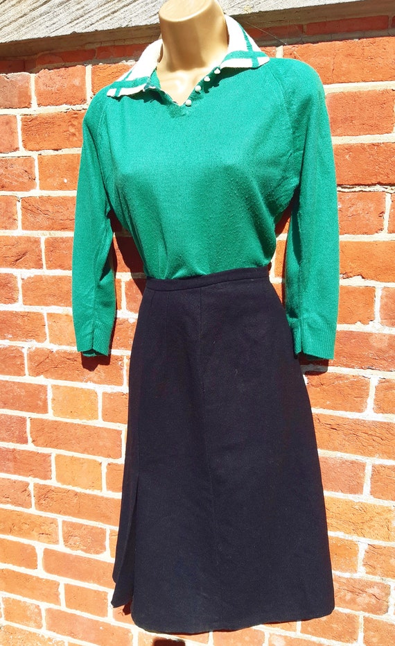 RARE! Green Vintage 50s American Sweater pin up sweat… - Gem