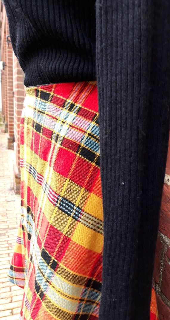 Vintage Spinney 1970s Plaid Yellow Tartan Mini Skirt … - Gem