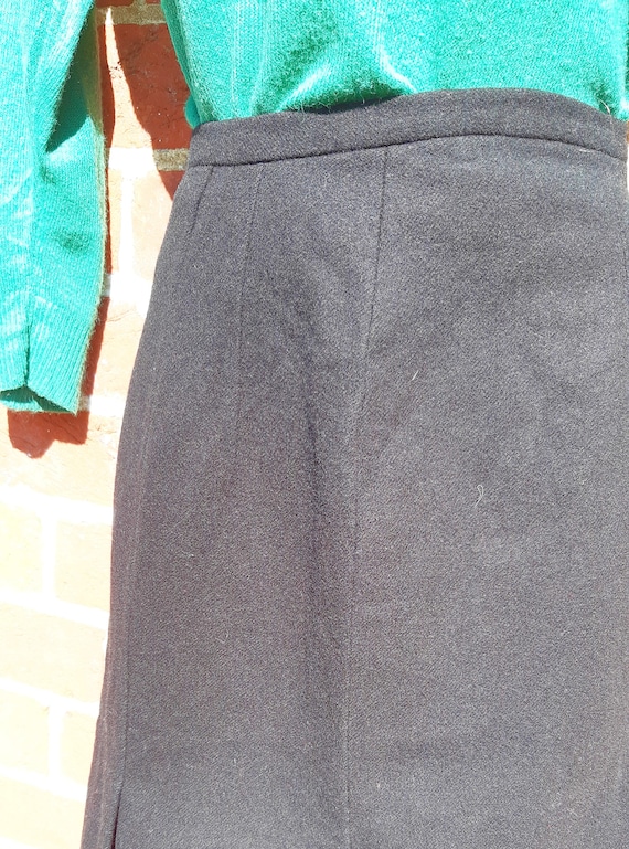1950s Black Wool Pencil Skirt by Merill California - Gem
