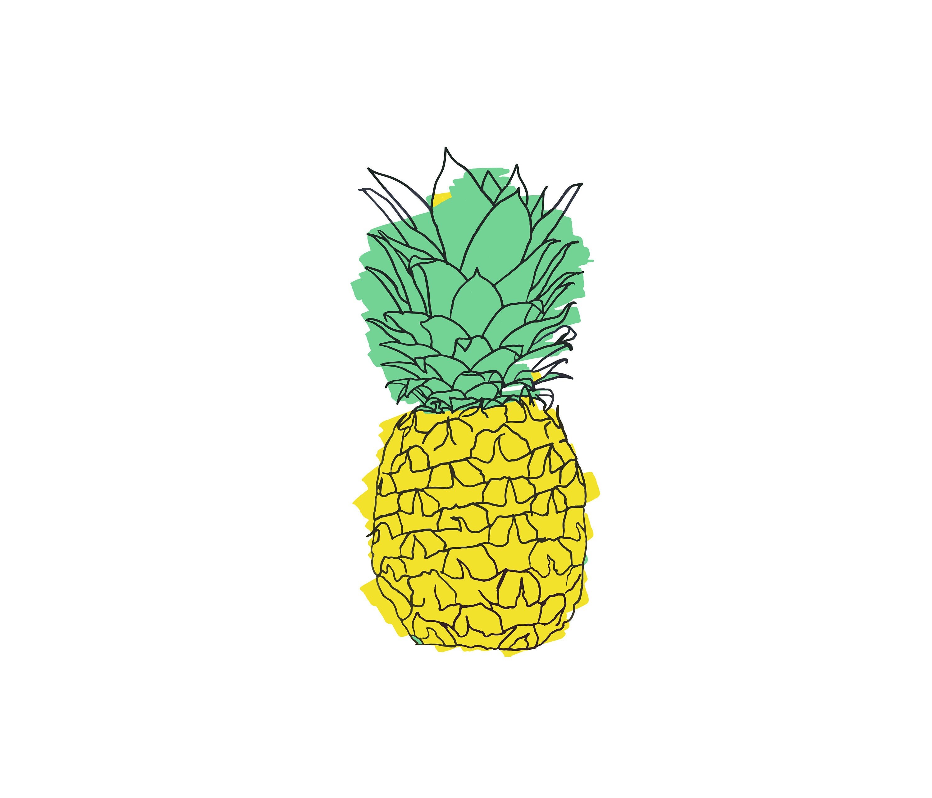 Cut Pineapple Drawing