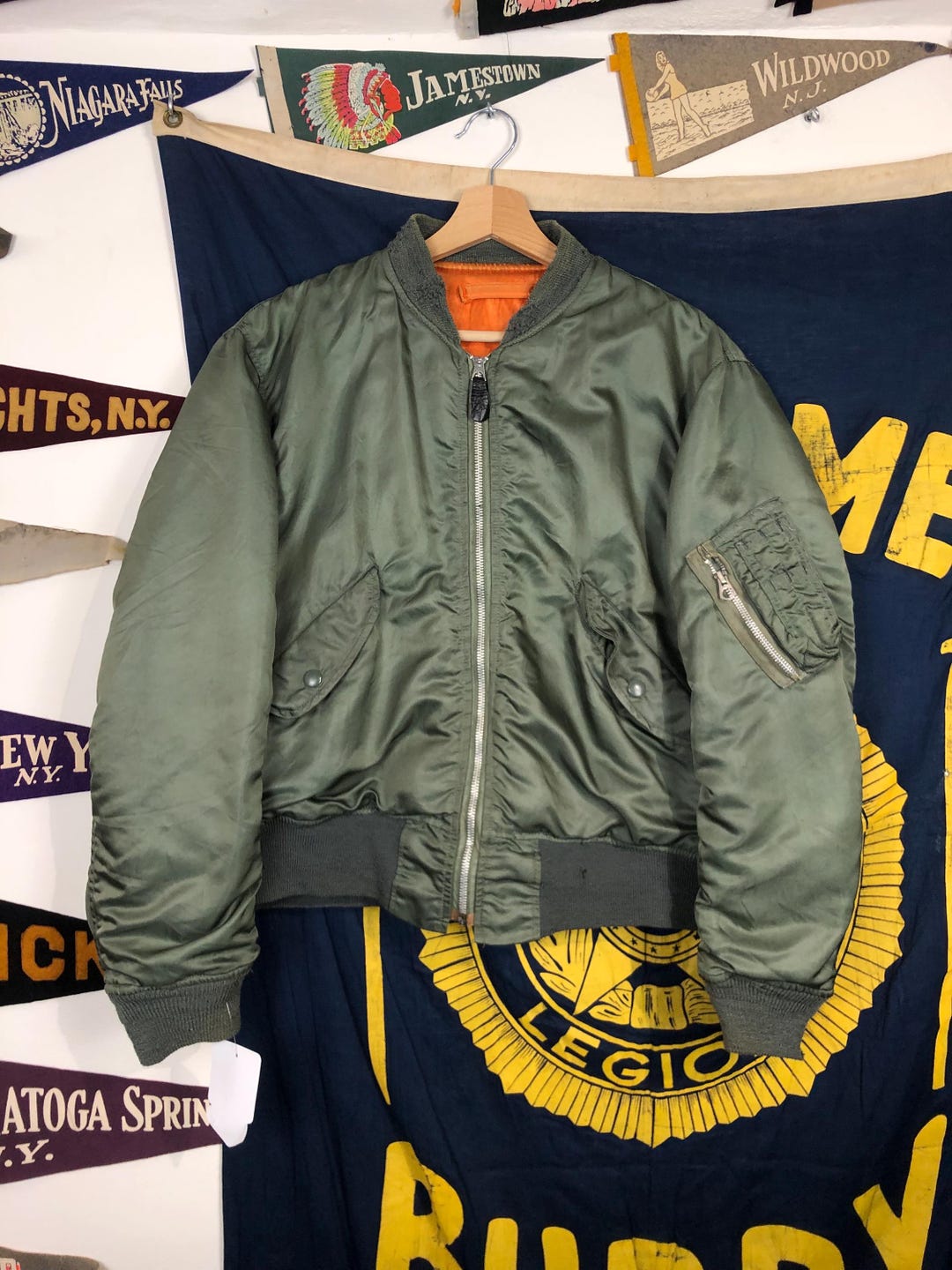 60s L2B Flight Jacket Wool Rayon Lining Size Medium - Etsy