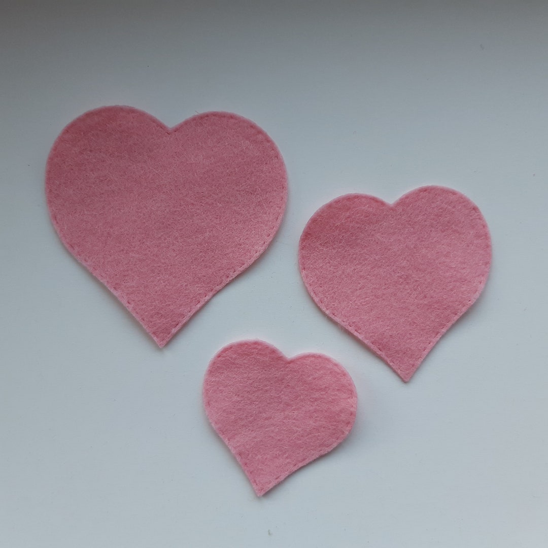 18 Pink Felt Hearts for Stitching or Gluing Craftwork Sewing - Etsy