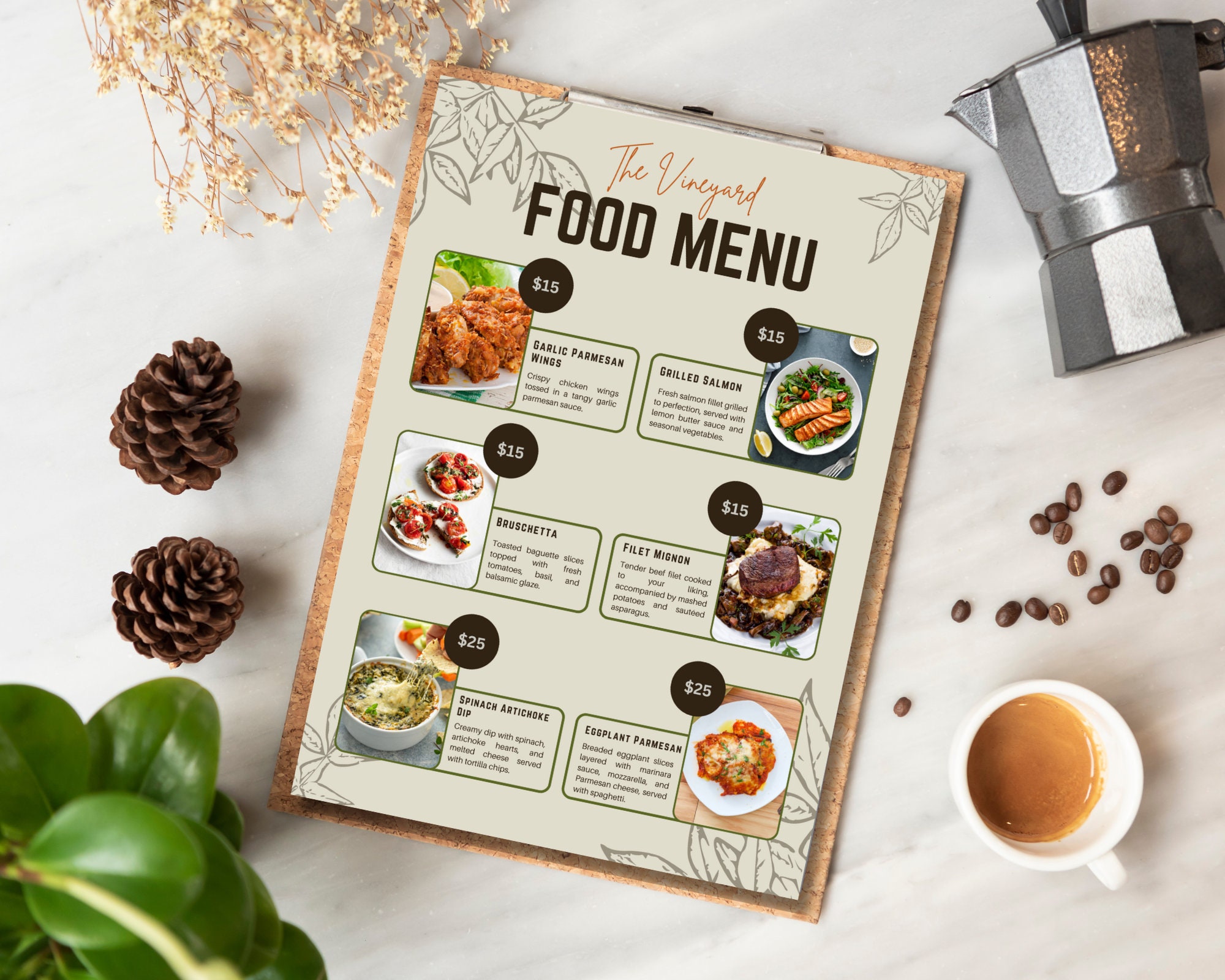 Editable Food Menu Card Templates| Wedding Menu Table Decor| Birtday ...
