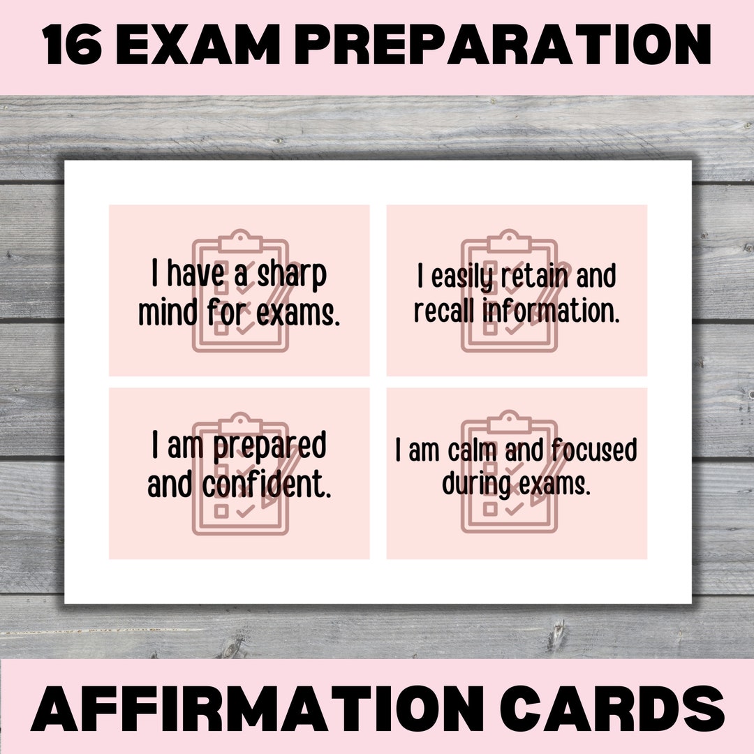 Printable Exam Preparation Affirmation Cards Template - Etsy
