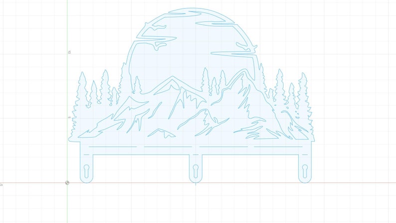 Mountain Scene DXF Cut File With Fold Points Base for L.e.d - Etsy