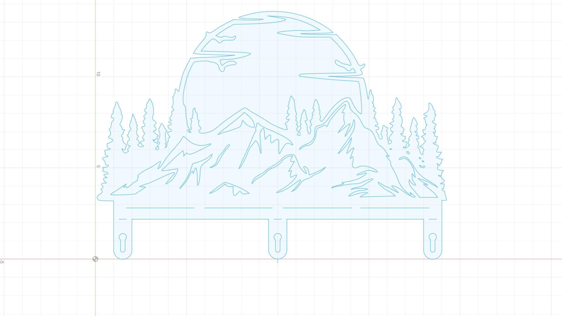 Mountain Scene DXF Cut File With Fold Points Base for L.e.d - Etsy