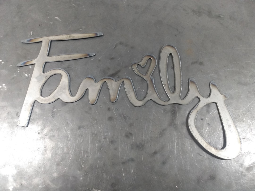 Digital DXF SVG Family in Cursive With Heart 10 X 15 " - Etsy
