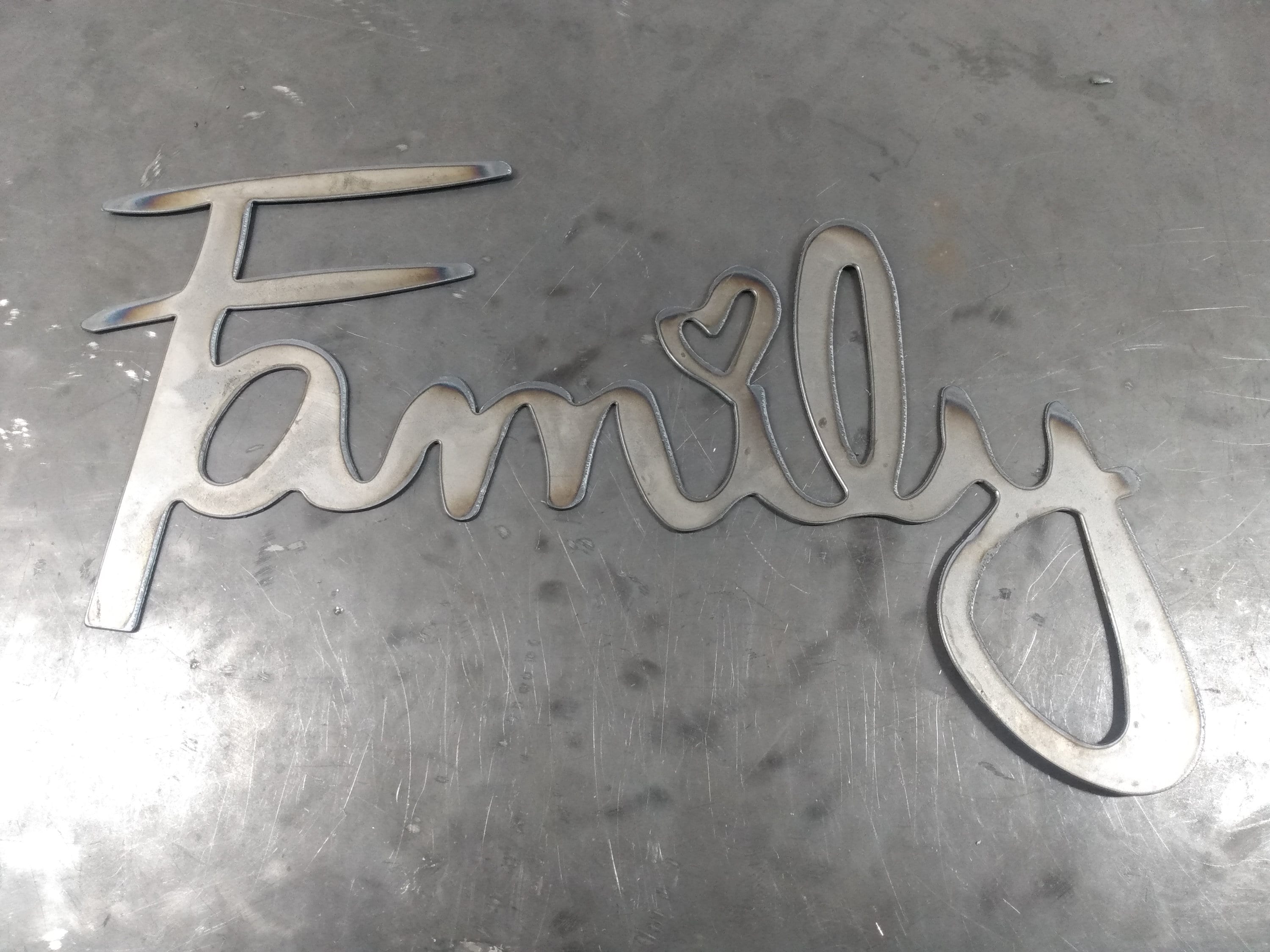 Digital DXF SVG Family in Cursive With Heart 10 X 15 - Etsy