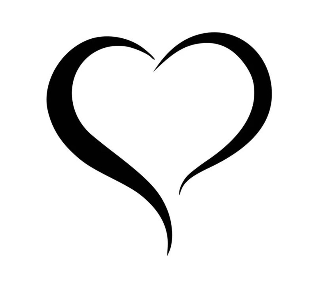 Open Heart DXF, SVG, Jpeg, PNG Instant Downloads in Black and White ...