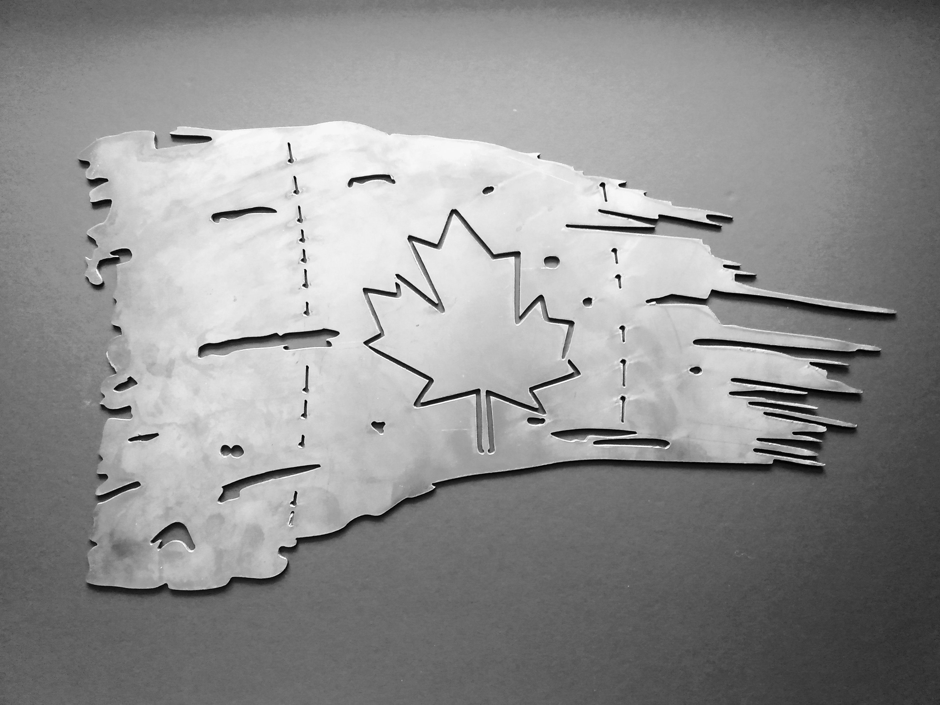 Digital DXF SVG Jpeg Tattered Canadian Flag Cut Ready for CNC, Vinyl ...