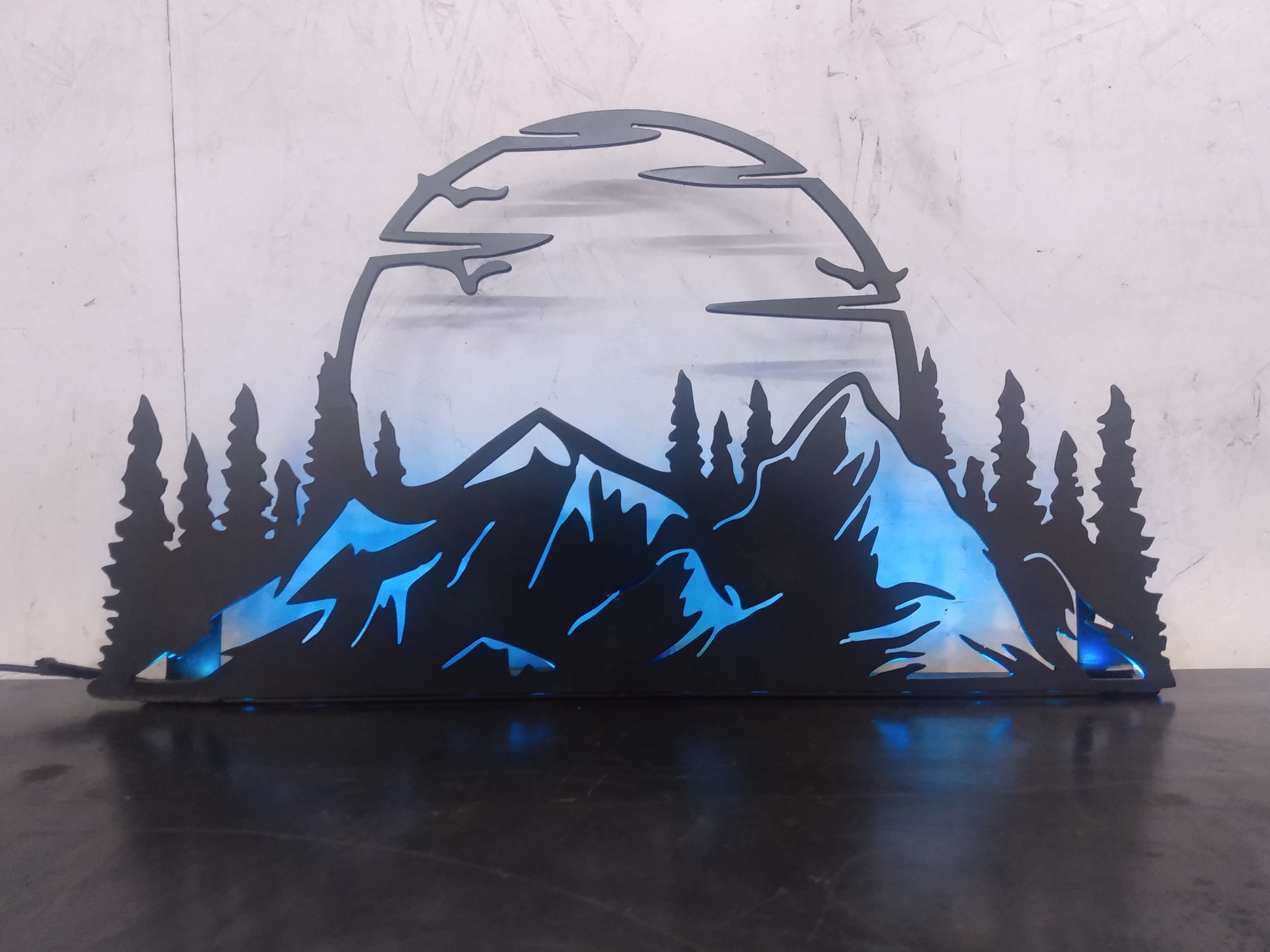Mountain Scene, DXF Cut File With Fold Points, Base for L.e.d Lights ...