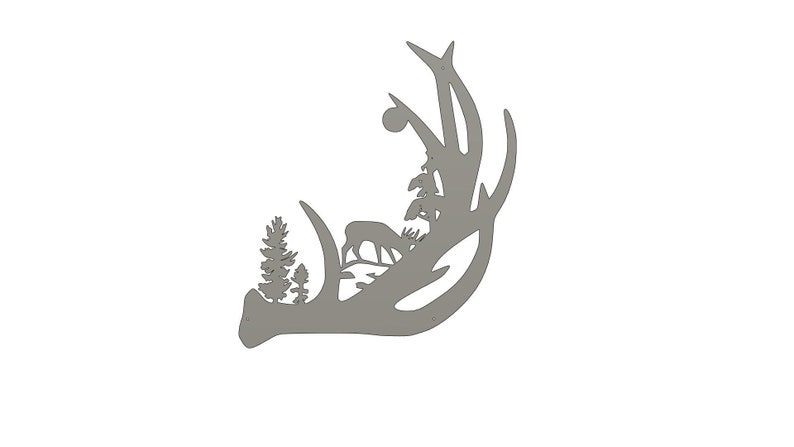 Deer Scene in Antler DXF PNG Plasma Cut Files - Etsy