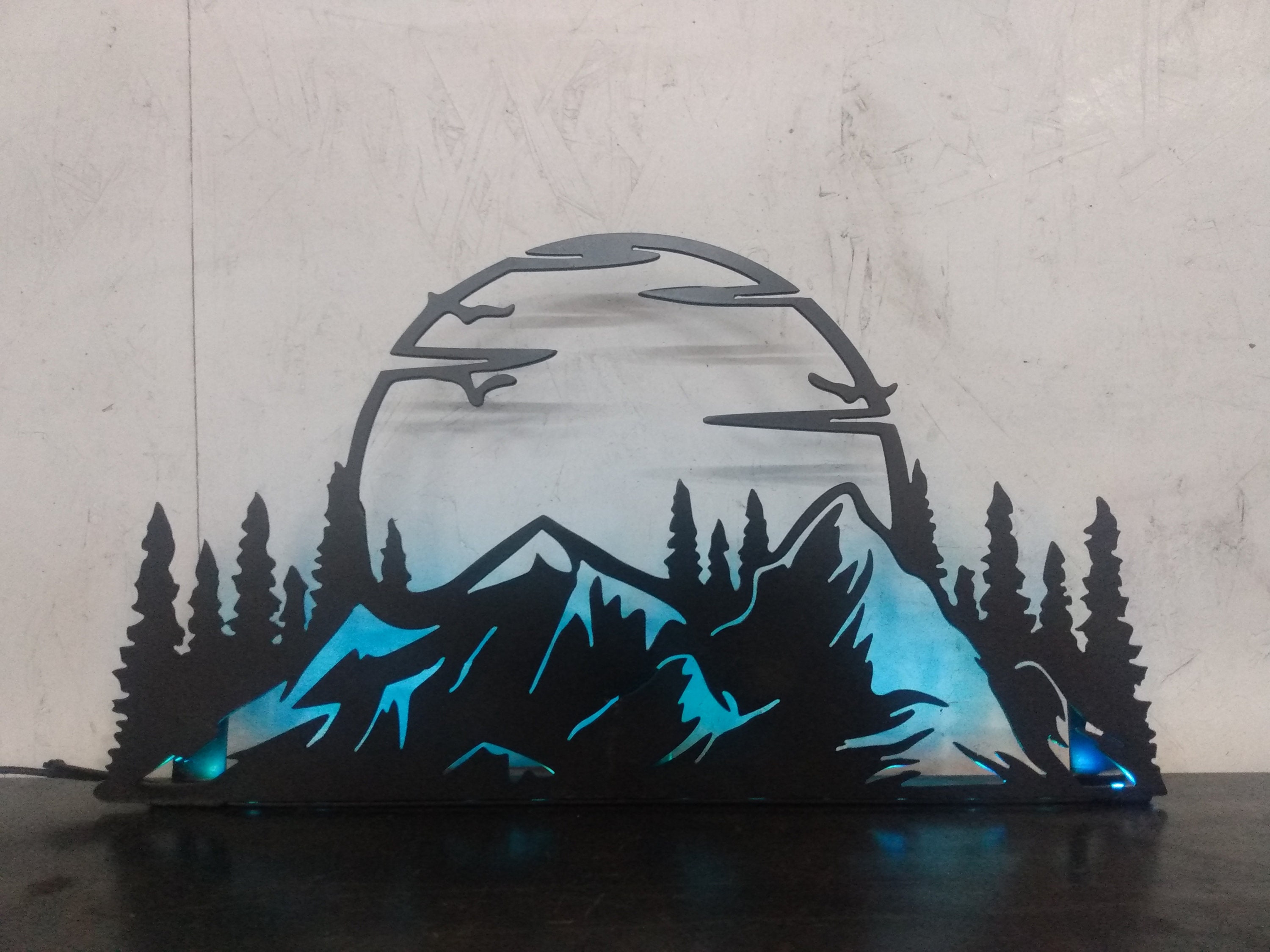 Mountain Scene, DXF Cut File With Fold Points, Base for L.e.d Lights ...