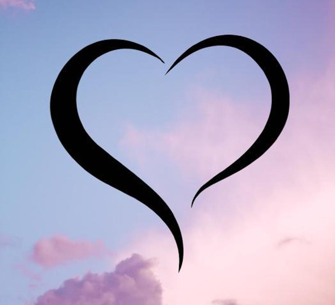 Open Heart DXF, SVG, Jpeg, PNG Instant Downloads in Black and White ...