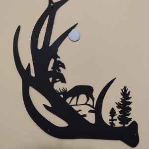 Deer Scene in Antler DXF PNG Plasma Cut Files - Etsy