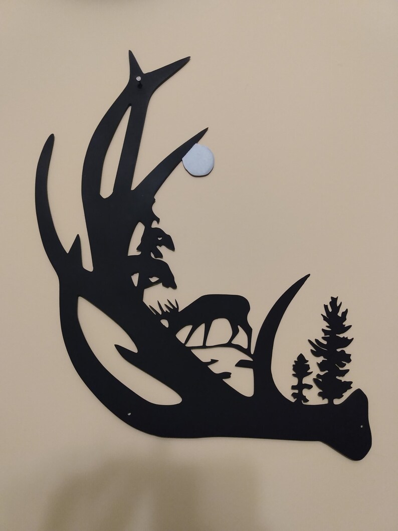 Deer Scene in Antler DXF PNG Plasma Cut Files - Etsy