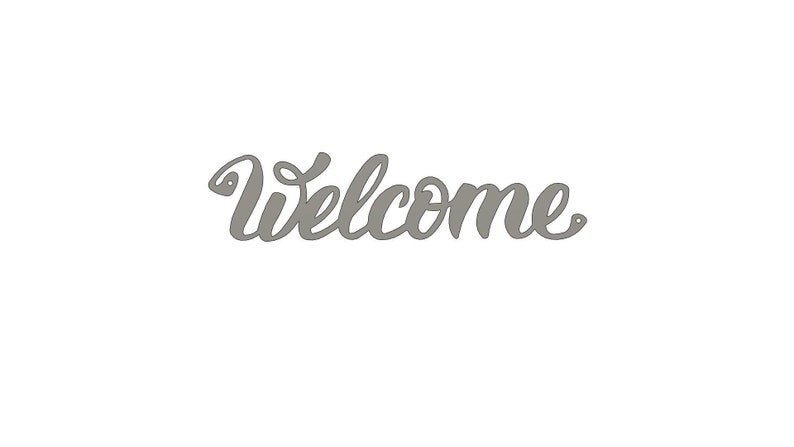 Welcome Sign in Cursive Writing Digital DXF JPEG Family 4 X 14 - Etsy
