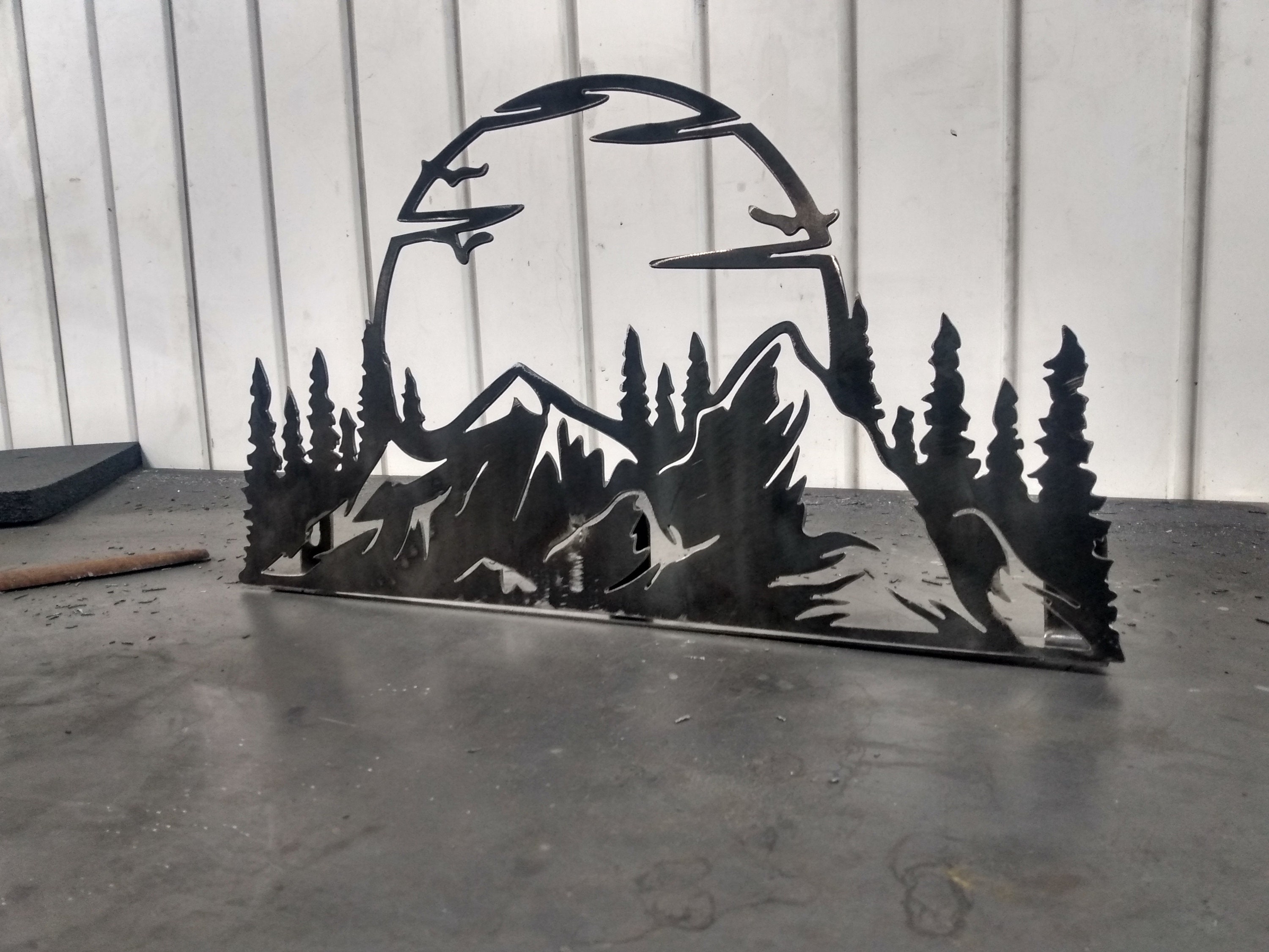 Mountain Scene DXF Cut File With Fold Points Base for L.e.d - Etsy