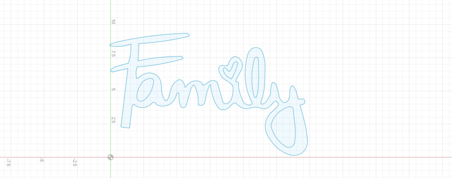 Digital DXF SVG Family in Cursive With Heart 10 X 15 - Etsy