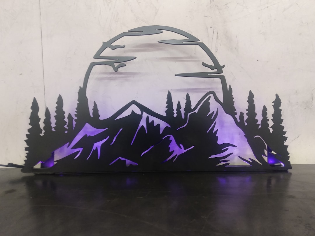 Mountain Scene, DXF Cut File With Fold Points, Base for L.e.d Lights ...