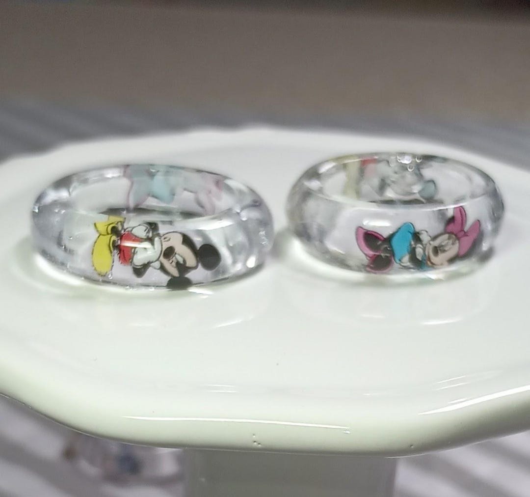 Character Rings, Transparent Resin Rings With Characters, Disney Themed ...