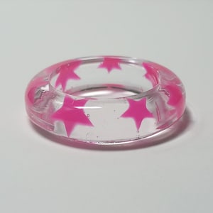 Stars in a Transparent Resin Ring - Etsy