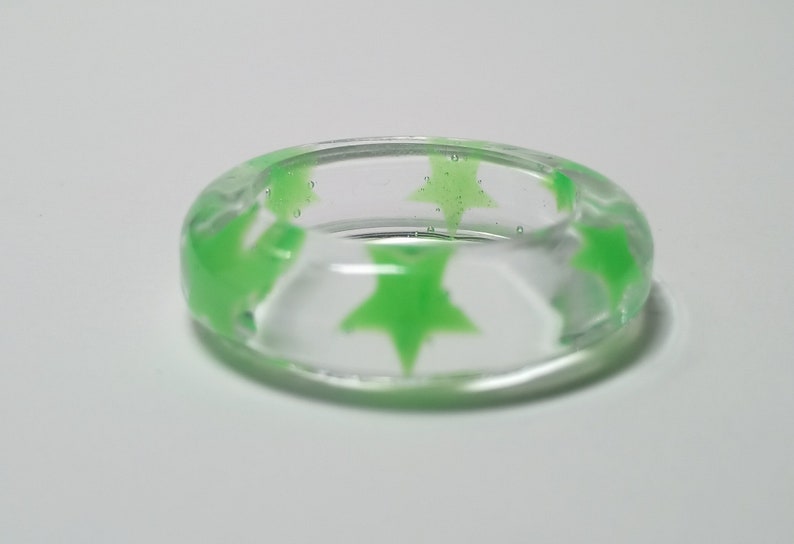Stars in a Transparent Resin Ring - Etsy