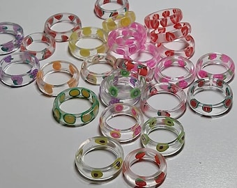Resin Fruit Rings - Etsy
