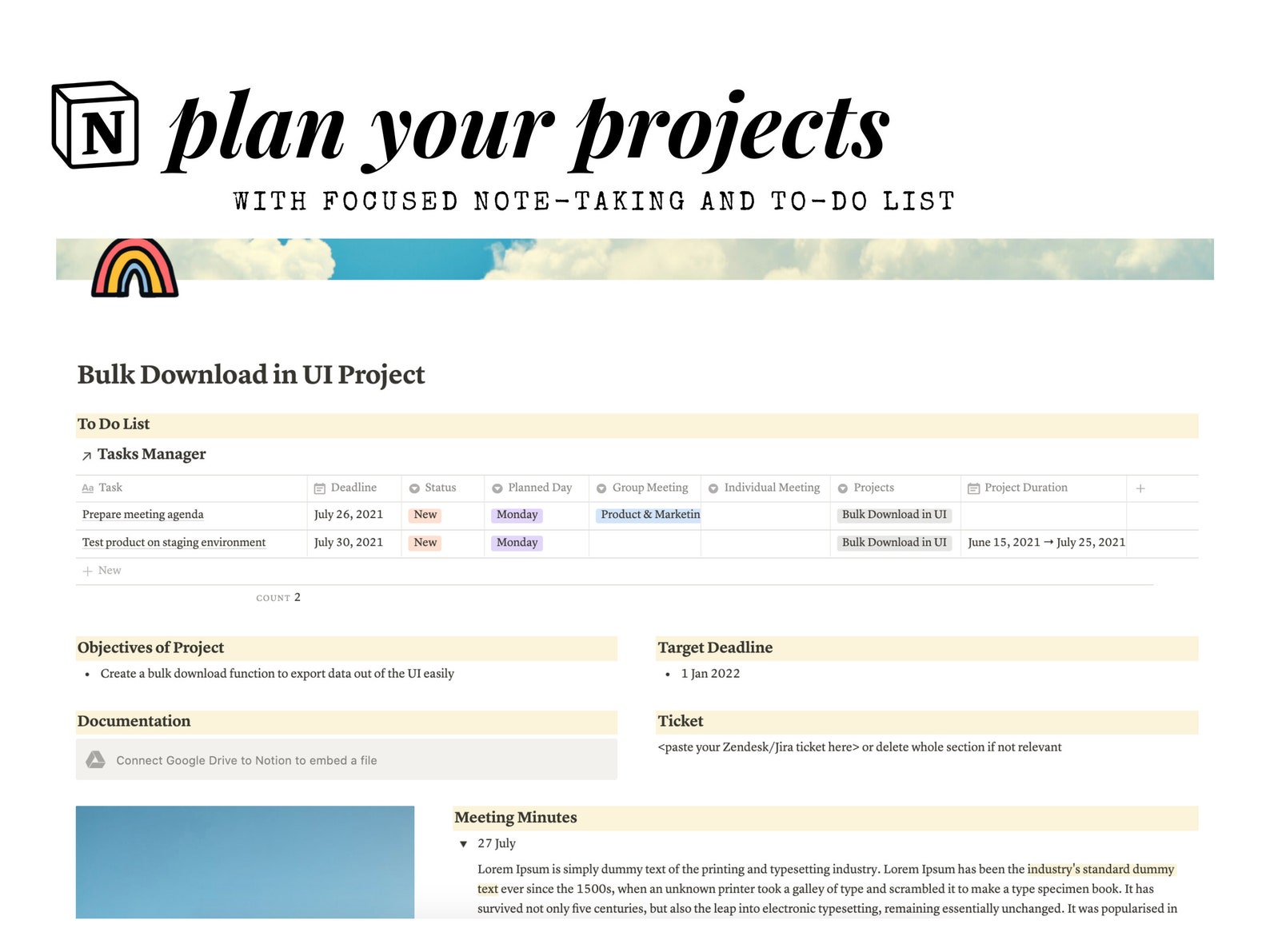 Notion Template: Work Planner for Office Employee. Task Tracker ...