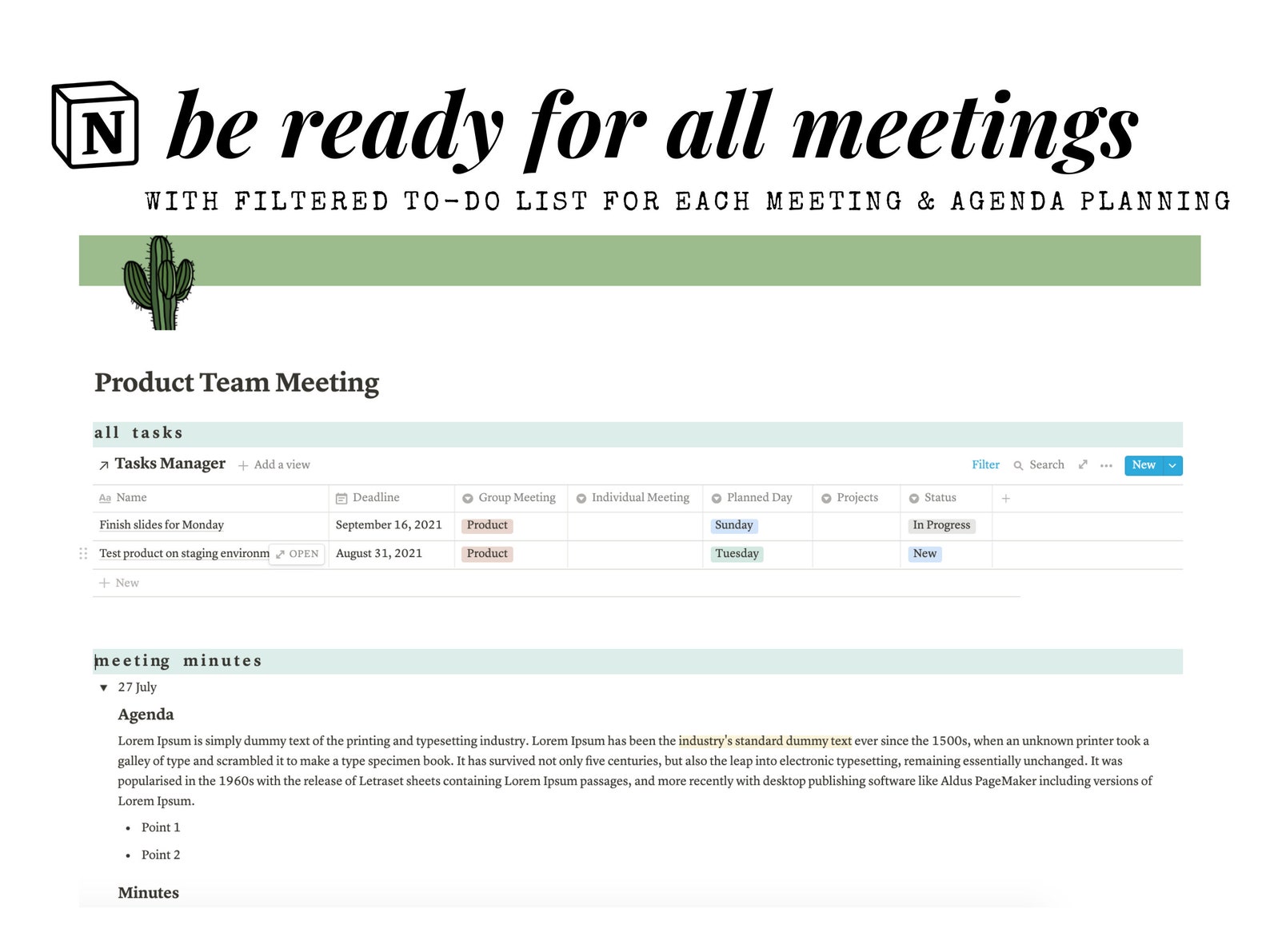 All-in-one Notion Work Planner: Digital Organizer (for Tablet ...