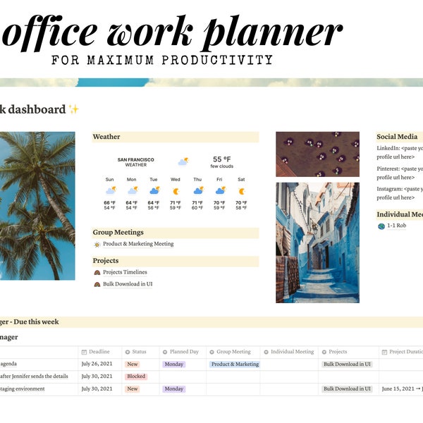 Office Work Notion Template - Etsy