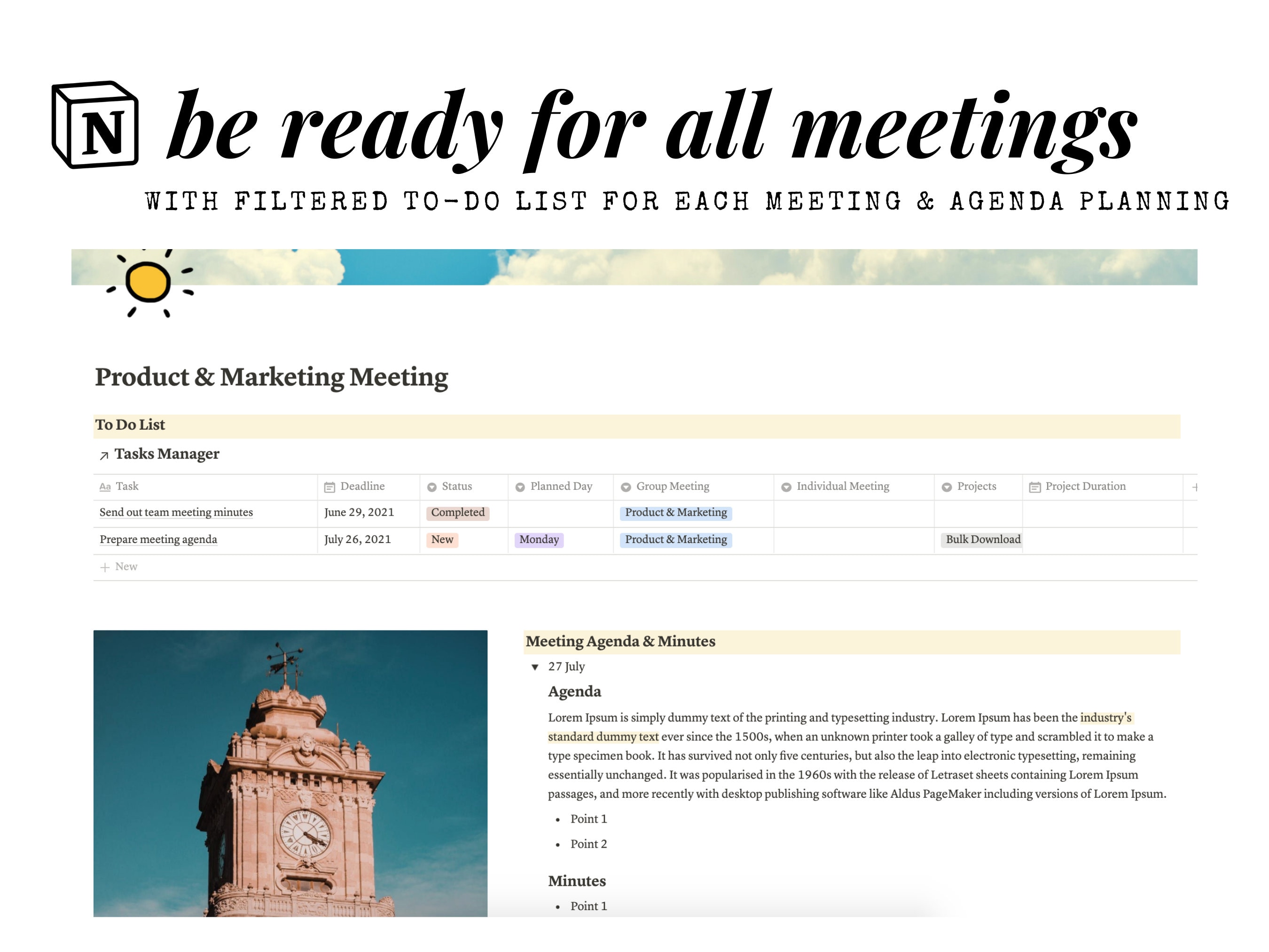 Notion Template: Work Planner for Office Employee. Task Tracker ...