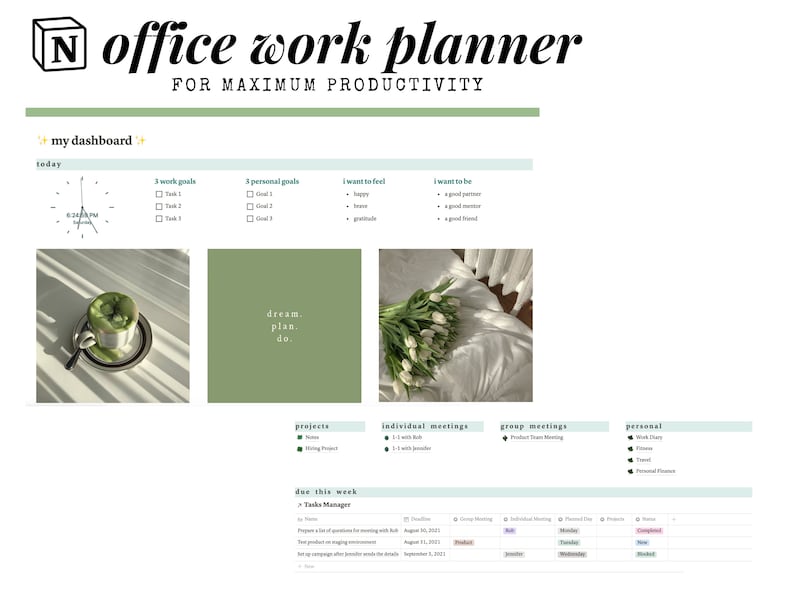 All-in-one Notion Work Planner: Digital Organizer (for Tablet ...